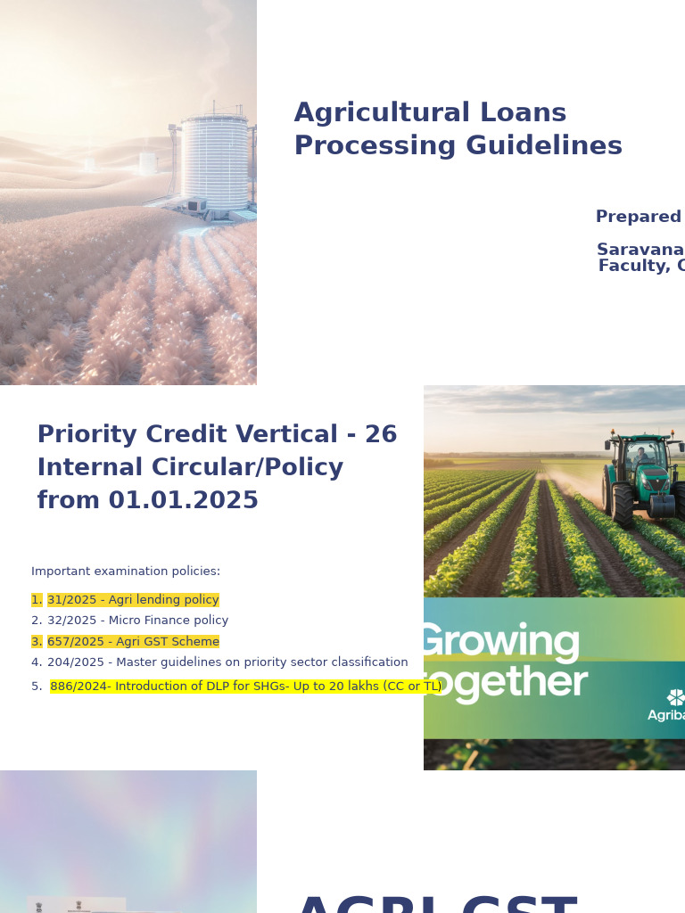 Agricultural Loan Processing Guidelines | PDF | Loans | Banks