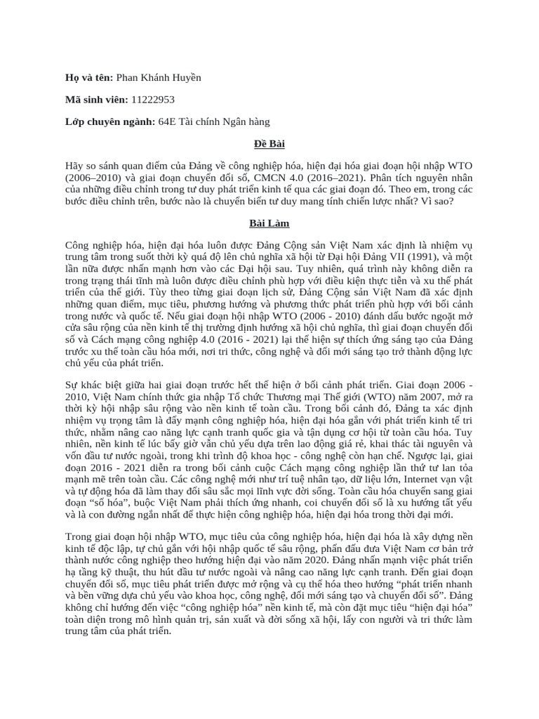 (LSĐ) Phan Khánh Huyền - 11222953 | PDF