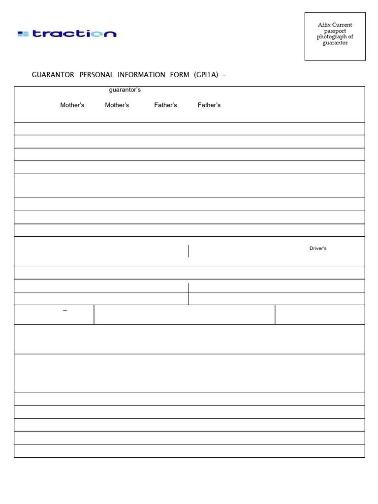Guarantor's Form For Family Members | PDF | Identity Document | Surety