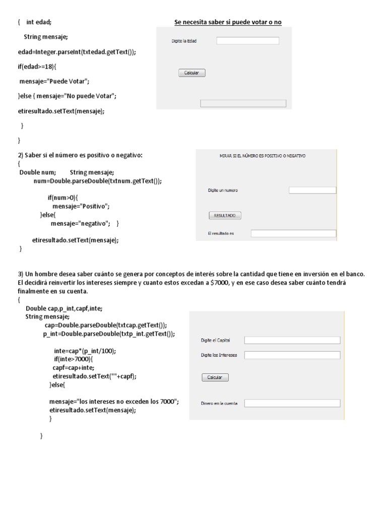 Ejercicios de Java en NetBeans | PDF