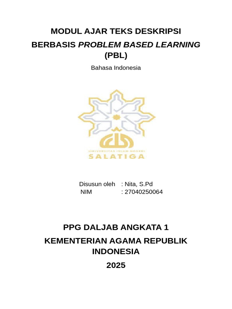 Modul Ajar Teks Deskripsi PBL 2025 | PDF