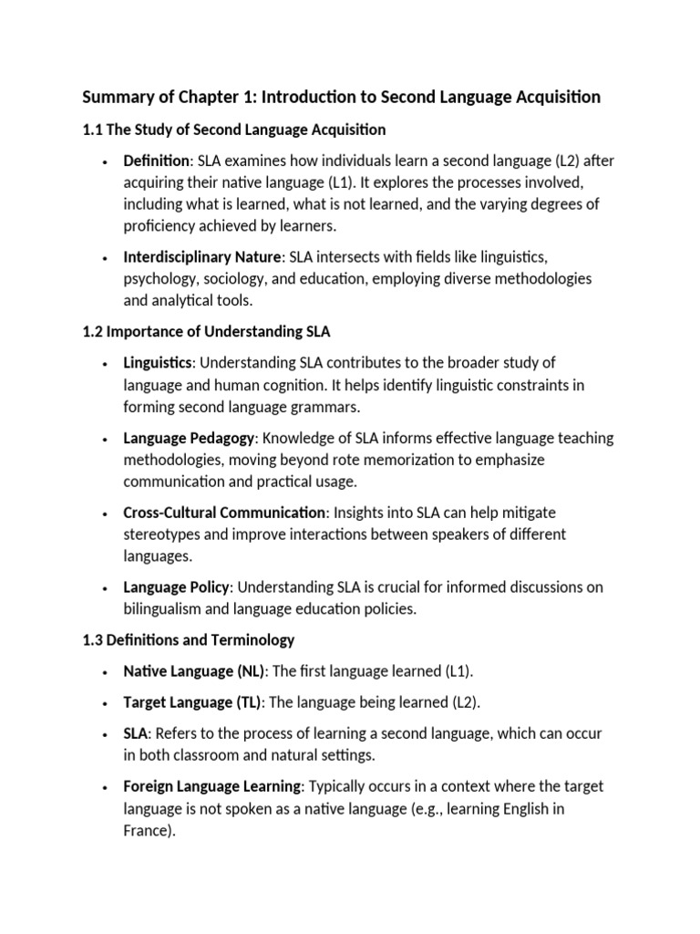 Summary of Chapter 1 | PDF