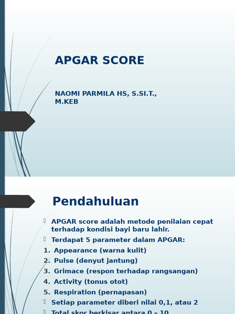 APGAR Score Bayi Lengkap | PDF