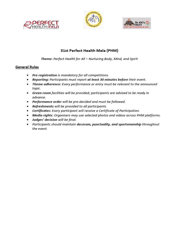 31st Perfect Health Mela | PDF