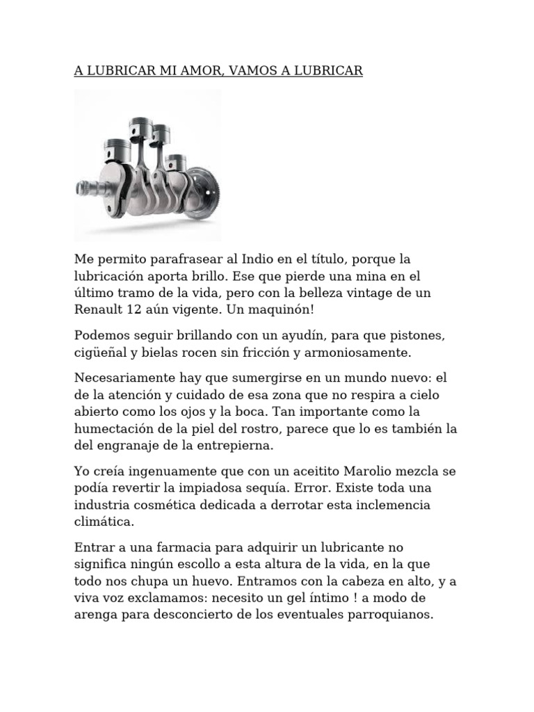 A Lubricar Mi Amor | PDF
