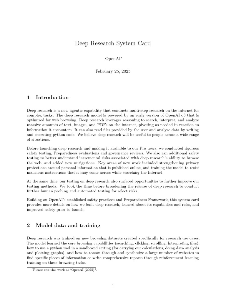 Deep Research System Overview and Safety | PDF | Computer Security ...