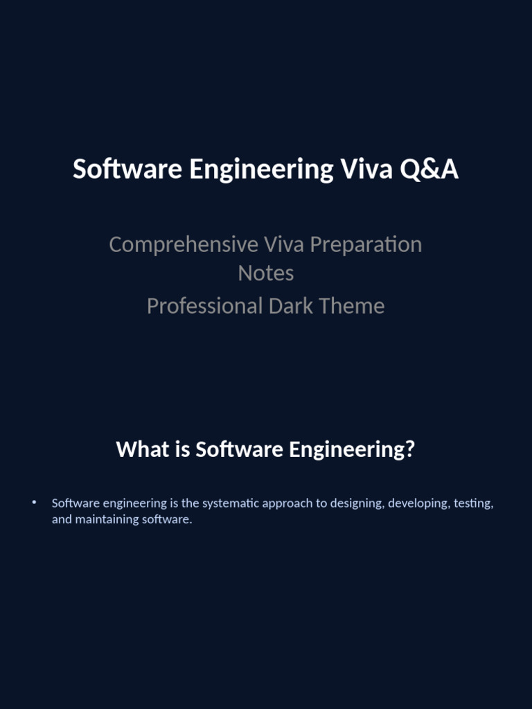 Software Engineering Viva QA | PDF | Software Development Process ...