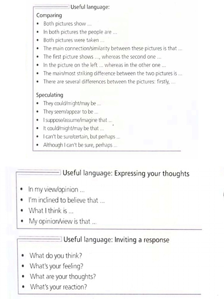 CAE Speaking Useful Phrases | PDF