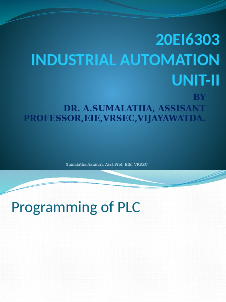 Unit-2 PLC Programming | PDF | Programmable Logic Controller | Computer ...