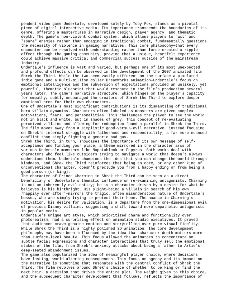 Pendent Video Game Undertale Developed Solely by | PDF | Narrative