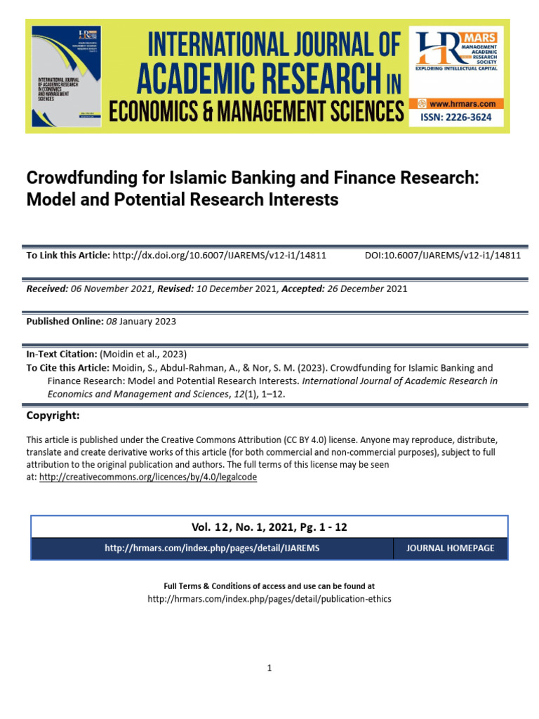 Crowdfunding in Islamic Banking Research | PDF | Islamic Banking And ...