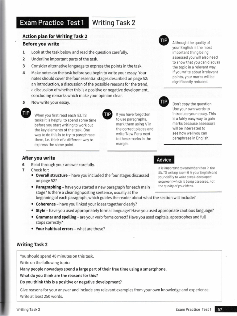 IELTS Trainer 2 - TEST 1 - WRITING - Task 2 Practice - p.57 | PDF