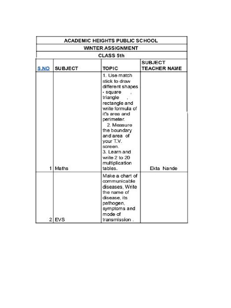Winter Assignment | PDF