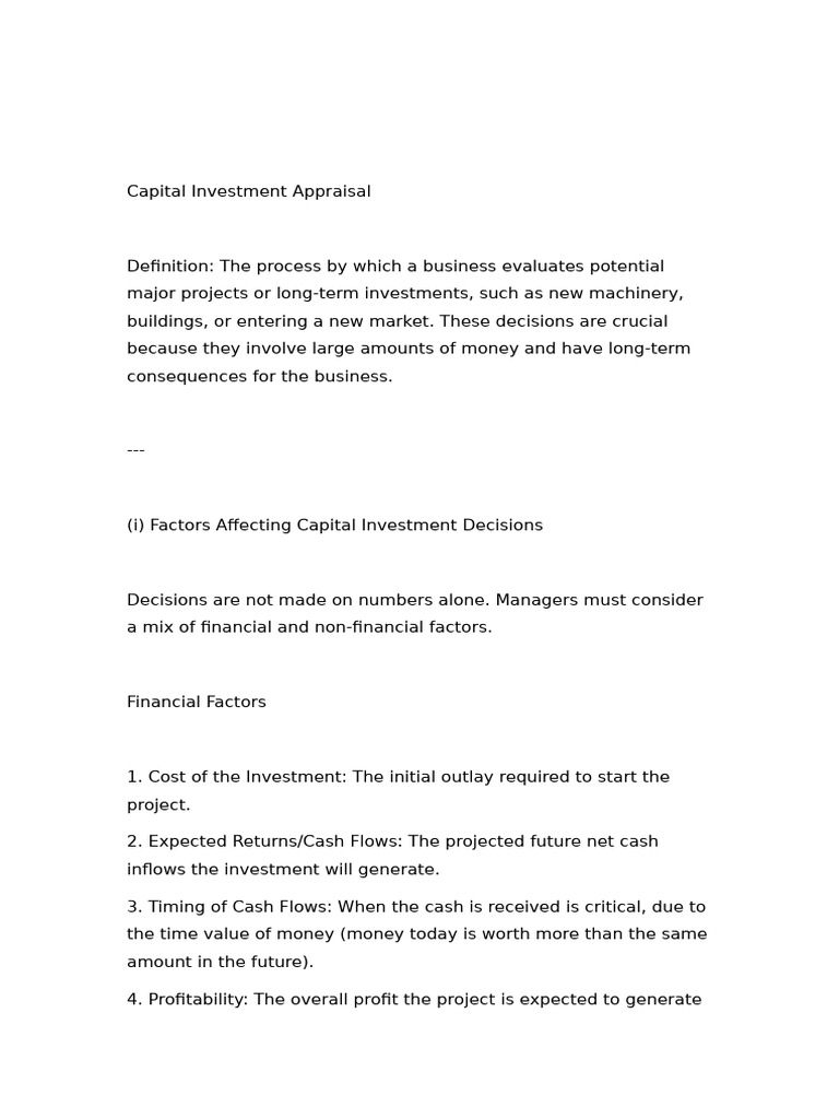 3b.4.capital Investment Appraisal | PDF | Net Present Value | Internal ...