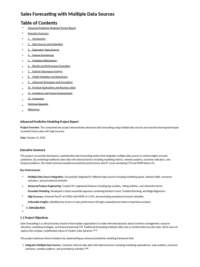 Advanced Sales Forecasting Techniques | PDF | Forecasting | Machine ...