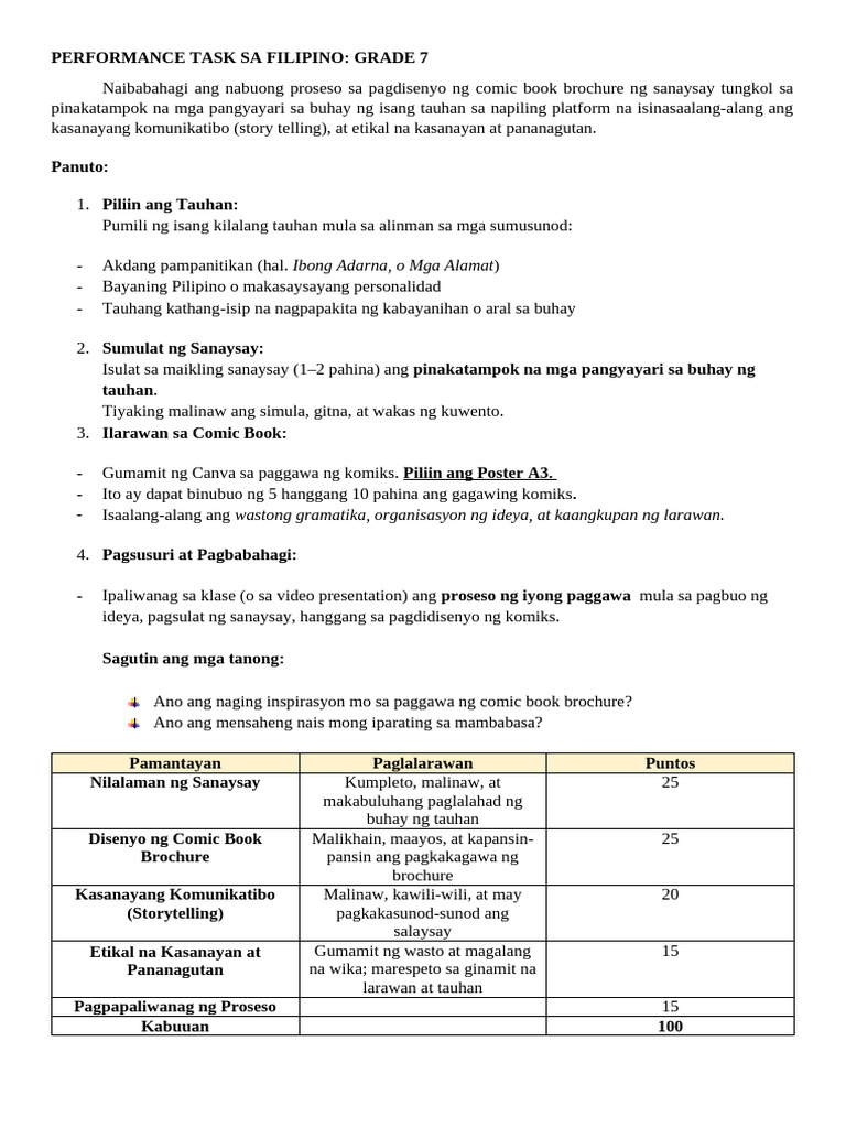 G7,8,9, 10 PETA Filipino | PDF
