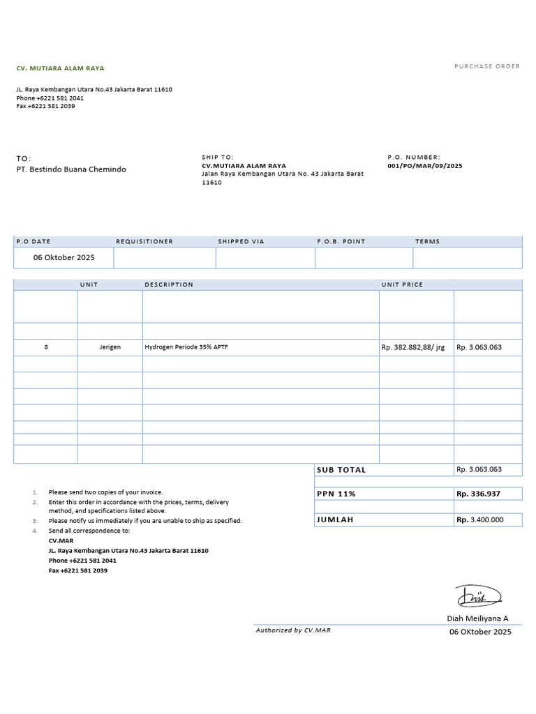 Obat H2O2 06102025 | PDF