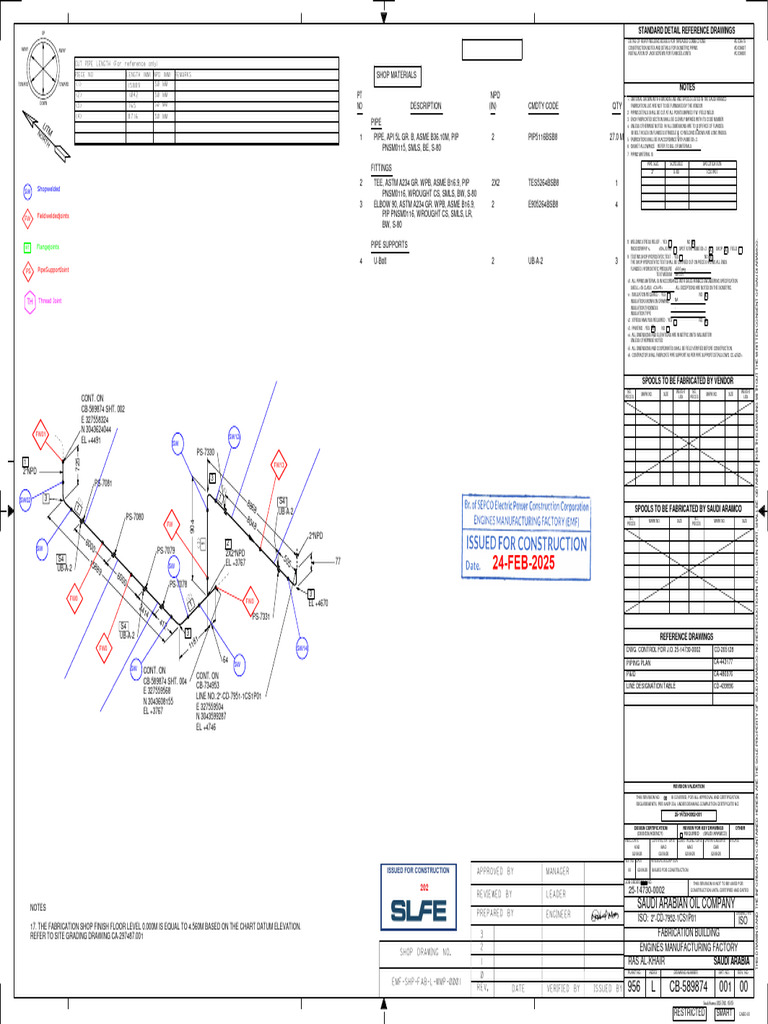 Saudi Aramco Fabrication Drawing 2825 | PDF | Pipe (Fluid Conveyance ...