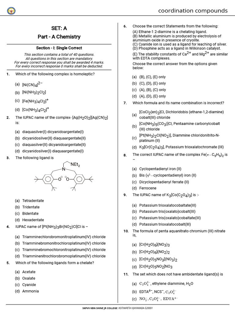 Coordination Compounds Nomenclature | PDF | Coordination Complex | Ligand