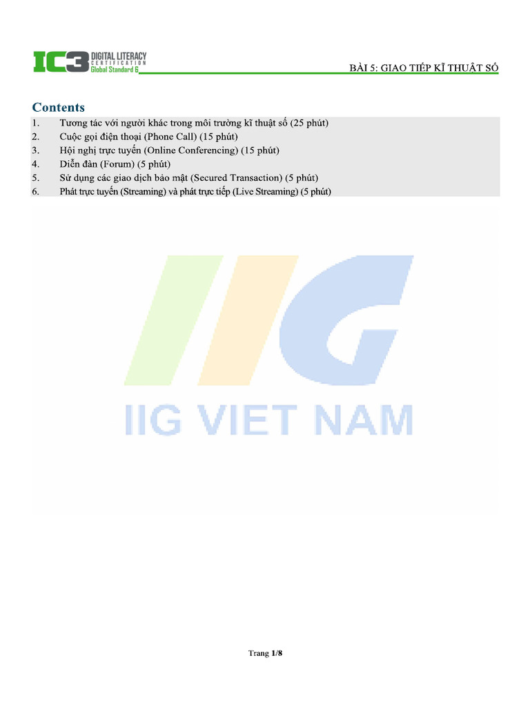 Level 2 - Bài 5 - Giao Tiếp Kĩ Thuật Số | PDF