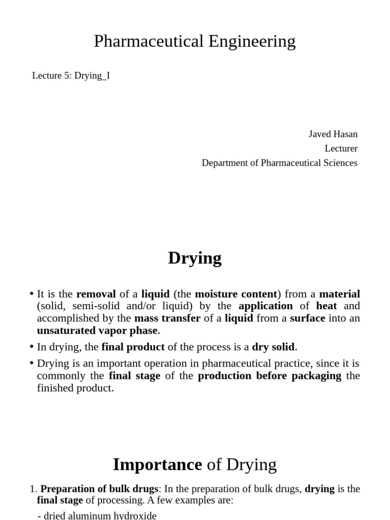 Lecture 5 Drying I | PDF | Humidity | Evaporation
