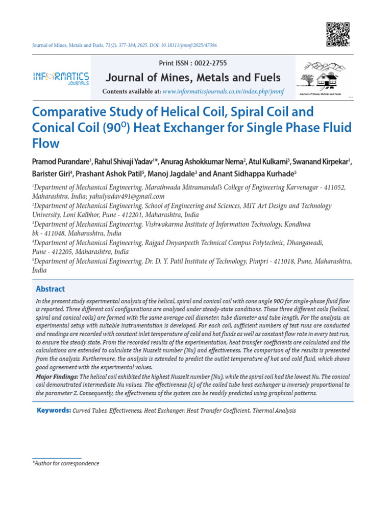 Helical vs. Spiral Coil Heat Exchangers | PDF | Heat Exchanger | Heat ...