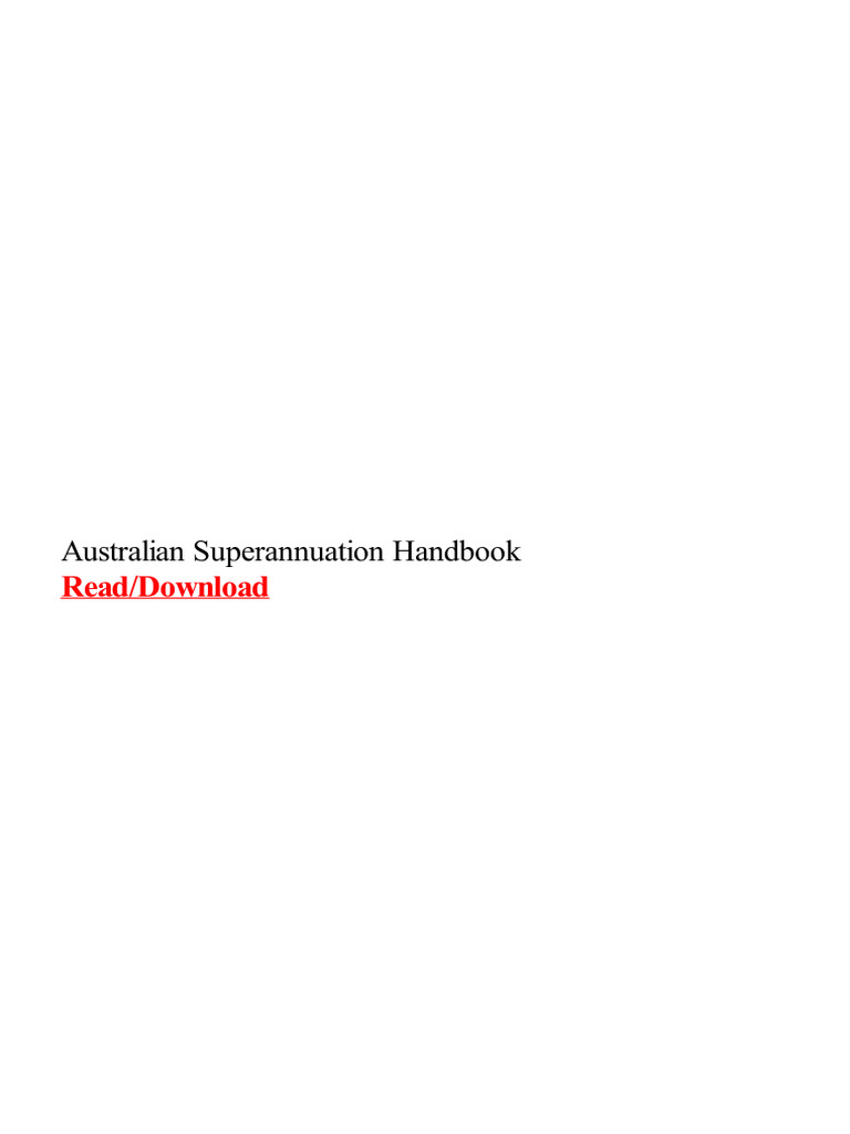Australian Superannuation Handbook 2015-16 | PDF | Government Finances ...