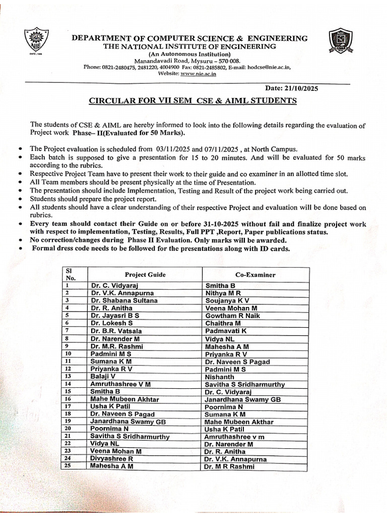 Major Project Phase 2 Circular | PDF
