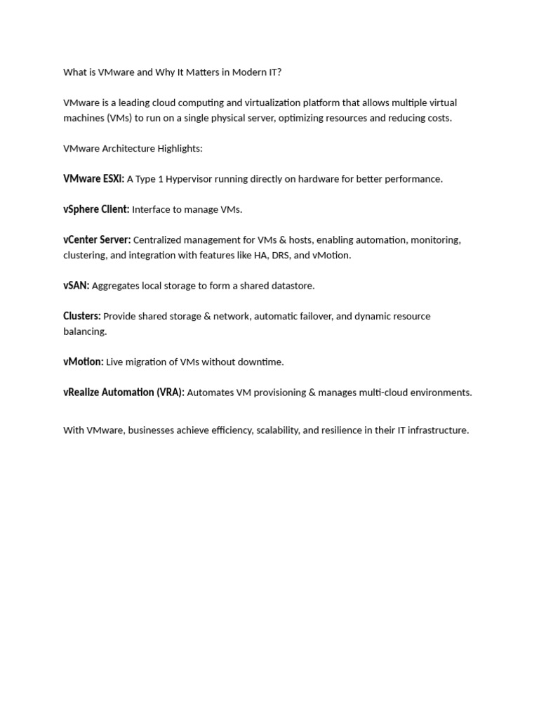 Understanding VMware's Role in IT | PDF