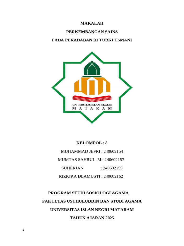 MAKALAH1 SAINS RIZKIKA | PDF