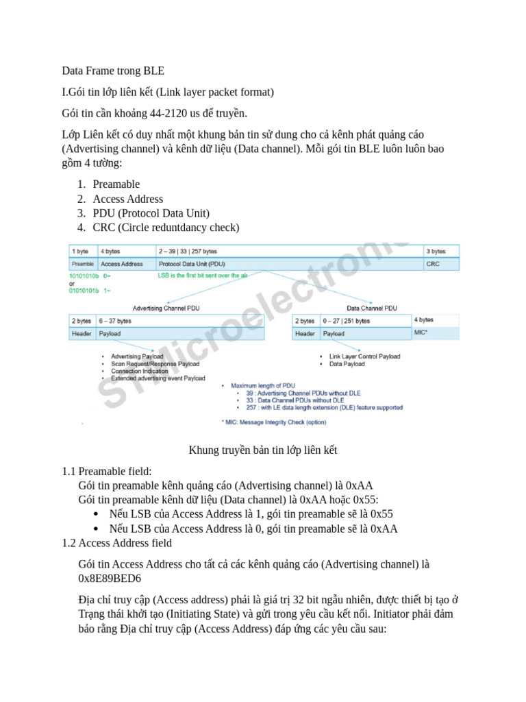 Data Frame trong BLE | PDF