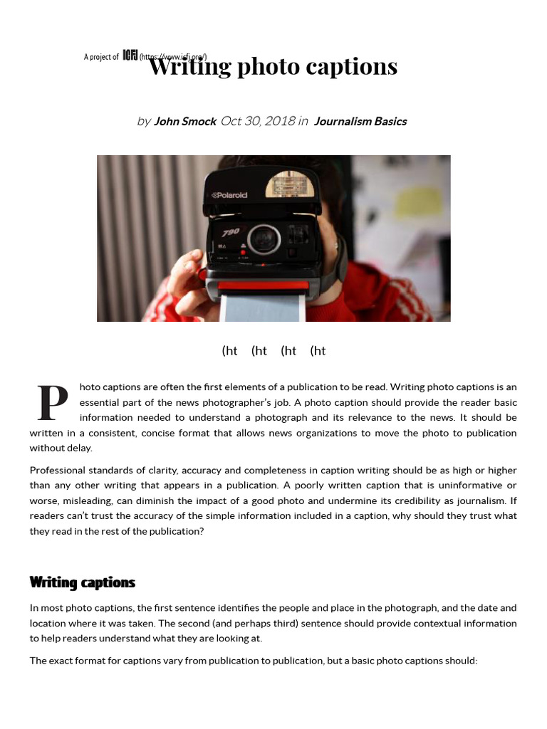 Writing Effective Photo Captions | PDF
