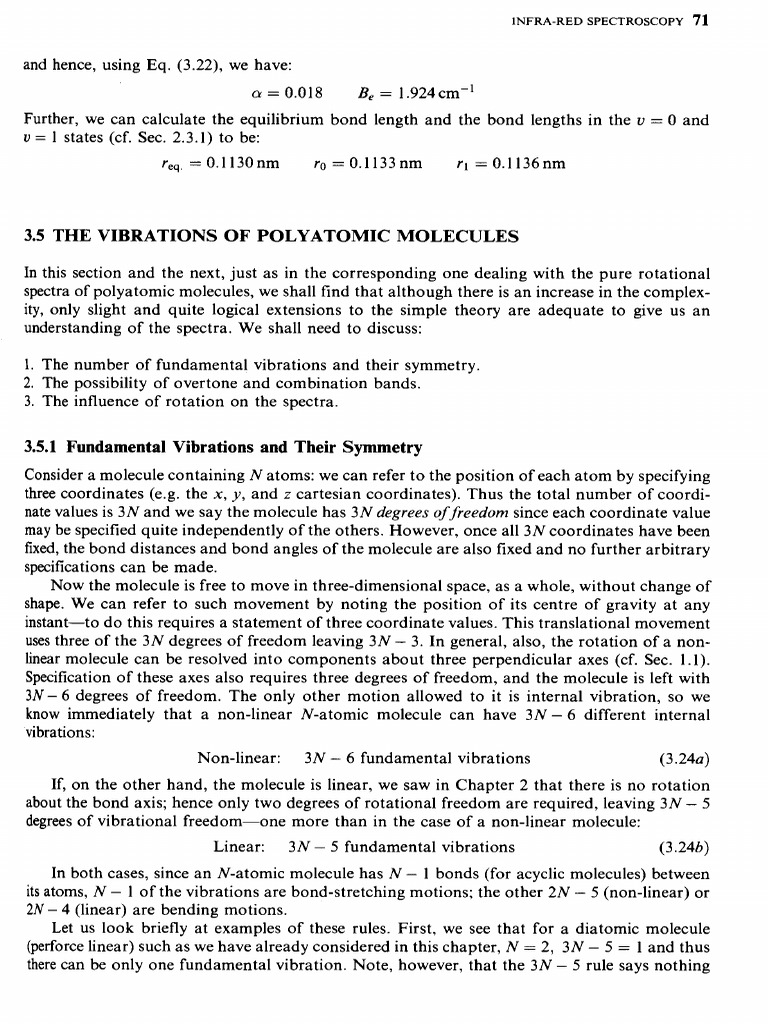 Vibrational Modes of Polyatomic Molecule | PDF | Molecules | Resonance