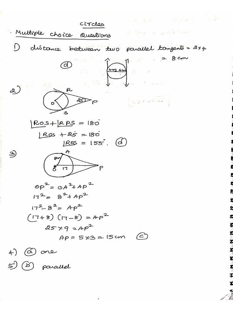 Circles Answers | PDF
