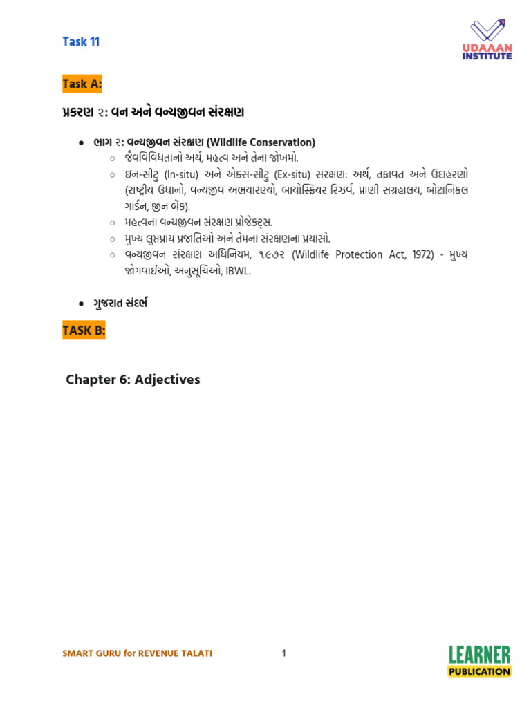Task A:: Chapter 6: Adjectives | PDF