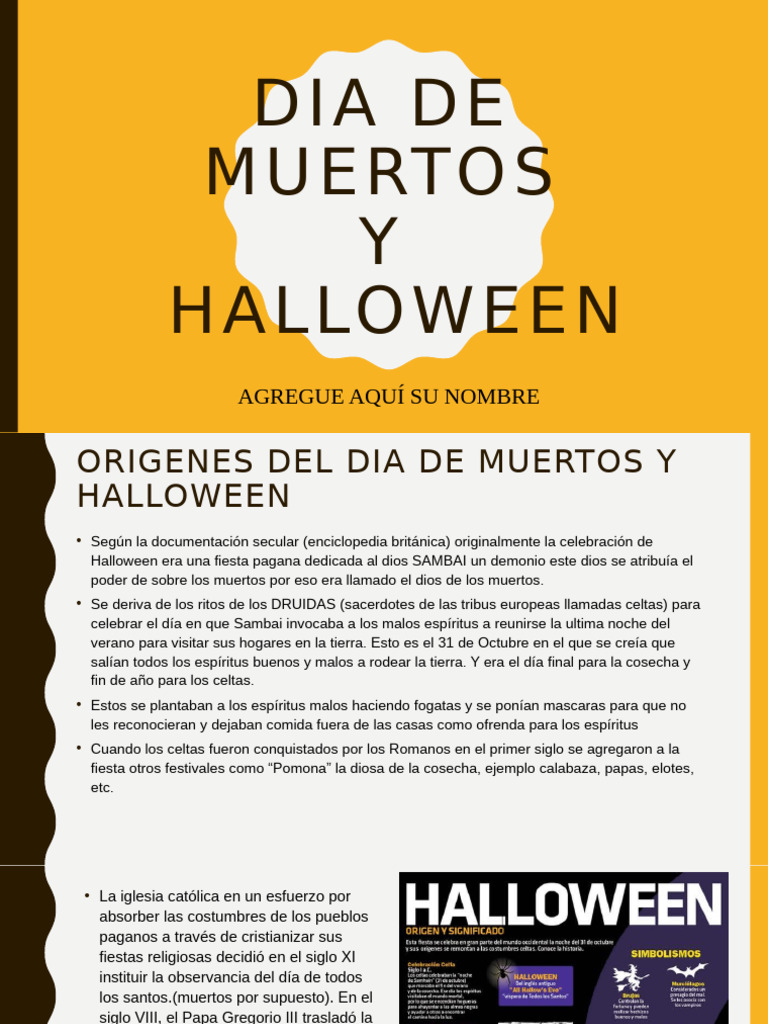 Orígenes de Día de Muertos y Halloween | PDF | Víspera de Todos los ...