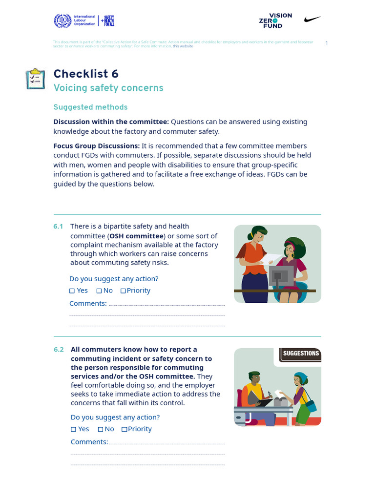 Checklist 6 - Voicing Safety Concerns | PDF | Safety