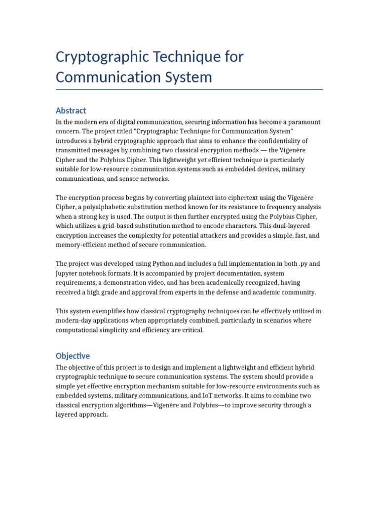 Cryptographic Technique Full Report | PDF | Encryption | Cryptography