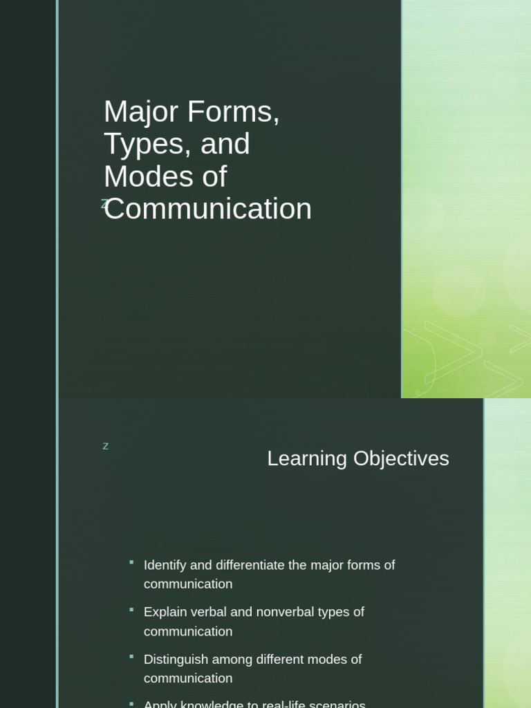 Types and Modes of Communication | PDF | Communication | Human ...