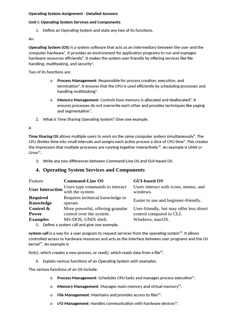 Operating System Assignment | PDF | Thread (Computing) | Operating System