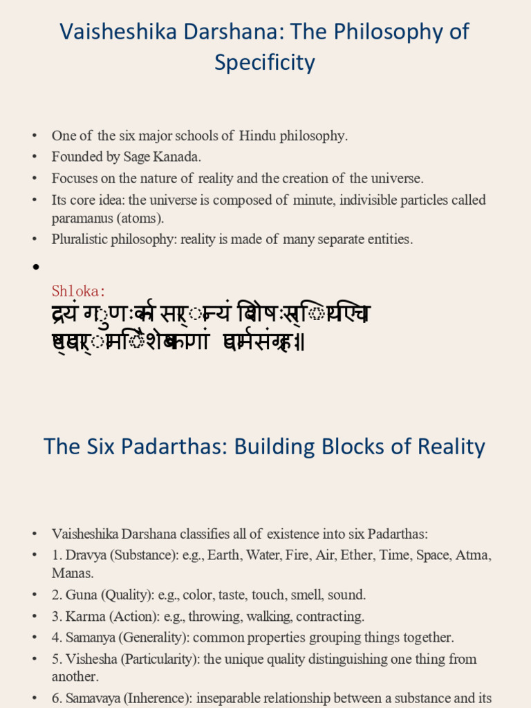 Vaisheshika Darshana: Hindu Philosophy Insights | PDF | Hindu ...