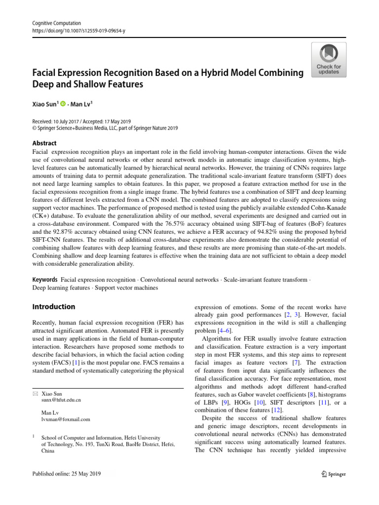 Convolutional Neural Network (CNN) + Scale-Invariant Feature Transform (SIFT) (Springer) | PDF ...