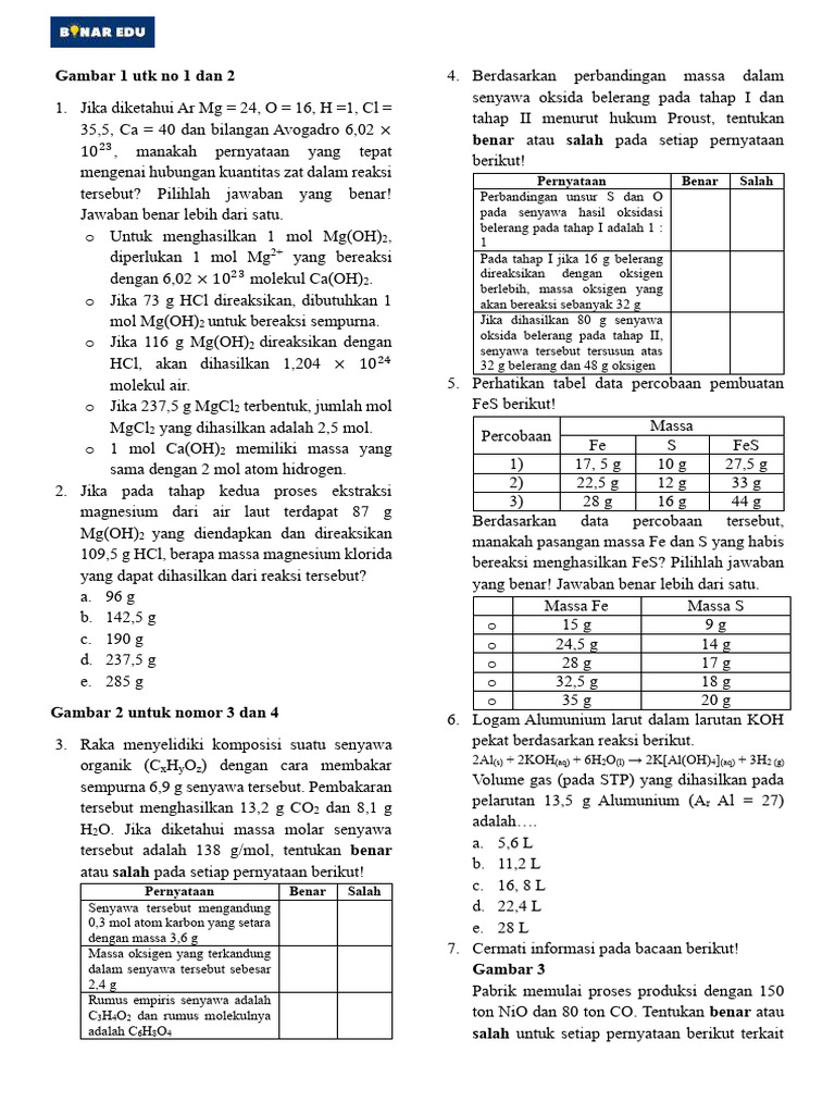 Soal Latihan Tka Pertemuan 4 | PDF