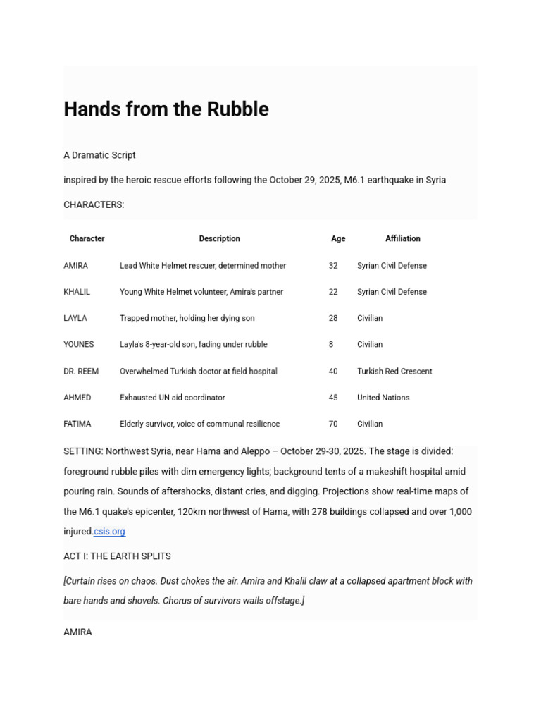 4 - Hands From The Rubble | PDF | Earthquakes | Seismology
