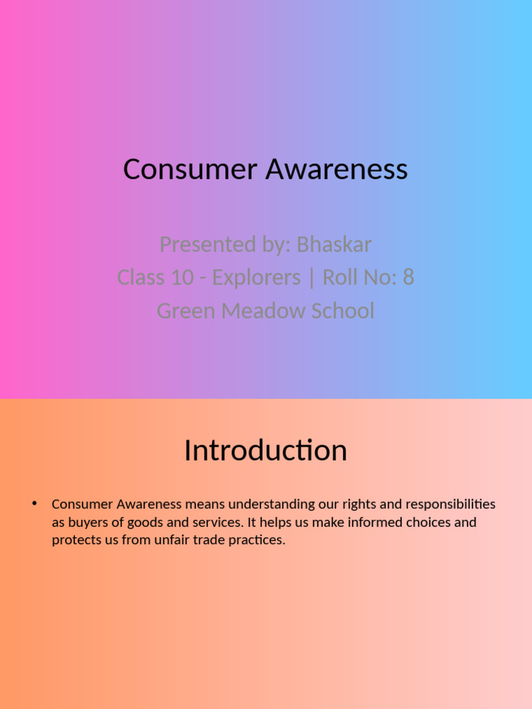 Understanding Consumer Awareness Rights | PDF