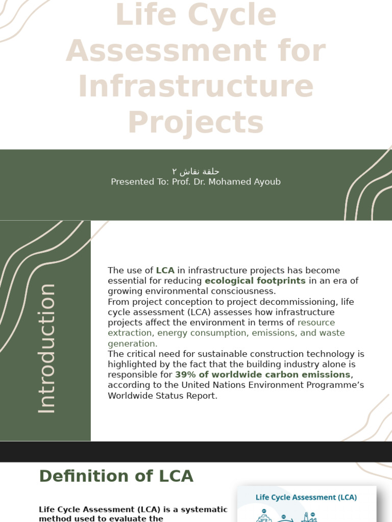 Lfe Cycle Assesment of Infrastructure Projects | PDF | Life Cycle ...