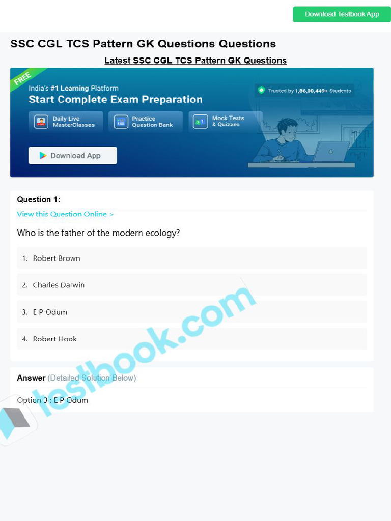 SSC CGL Tcs Pattern GK Questions 64887487ab39da7a38c6ed86 | PDF