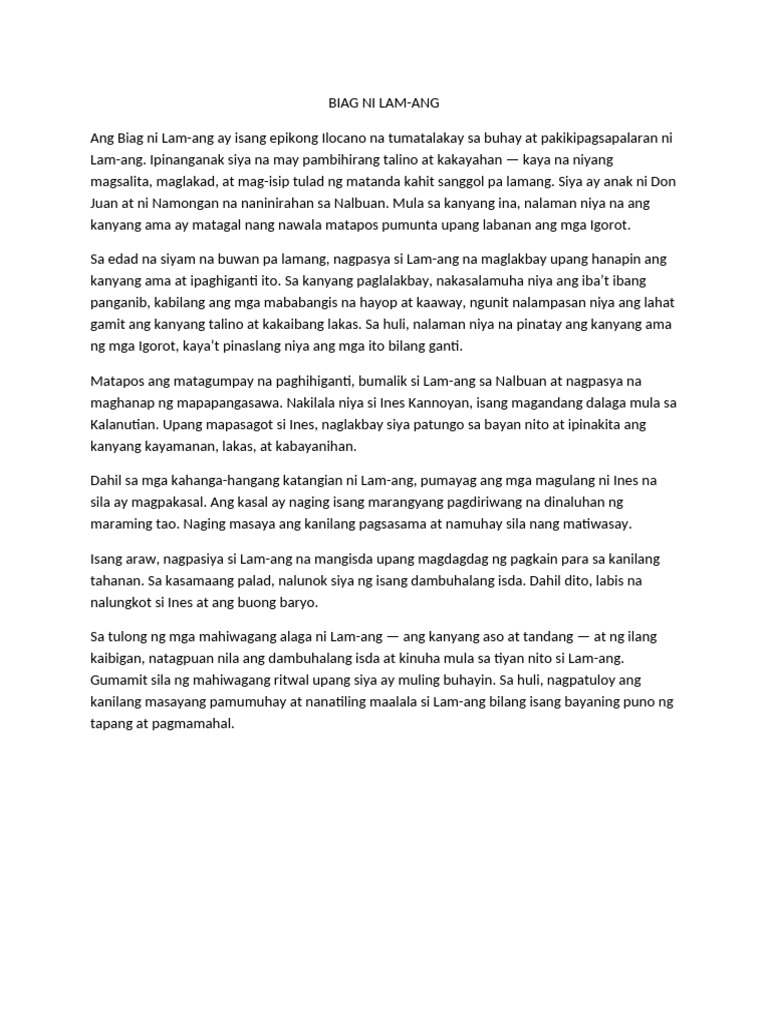 Filipino Story | PDF