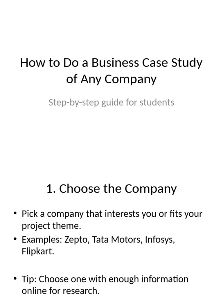 How To Do A Business Case Study | PDF