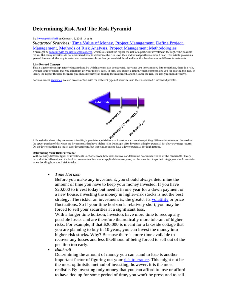 Determining Risk and The Risk Pyramid | PDF | Investing | Risk